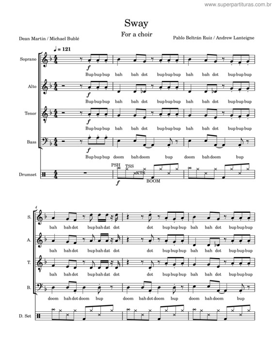 Super Partituras - Sway v.7 (Dean Martin, Frank Sinatra, Michael Buble)