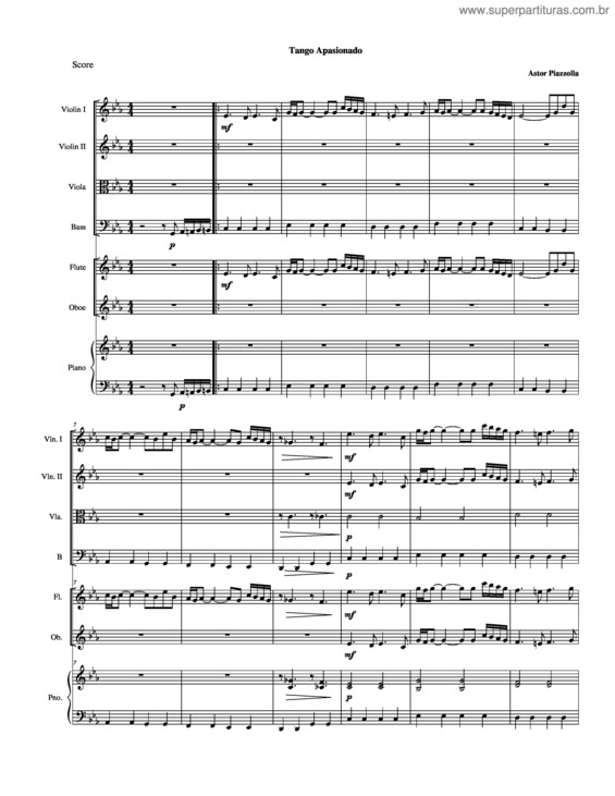 Super Partituras - Tango Apasionado (Astor Piazzolla), com cifra