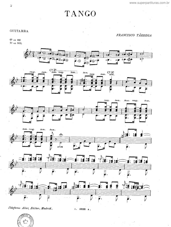 Super Partituras - Tango v.7 (Francisco Tarrega)