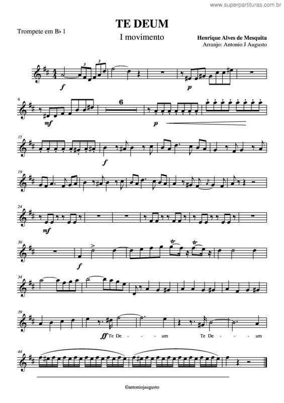 Super Partituras - Te Deum v.2 (Henrique Alves de Mesquita), com cifra