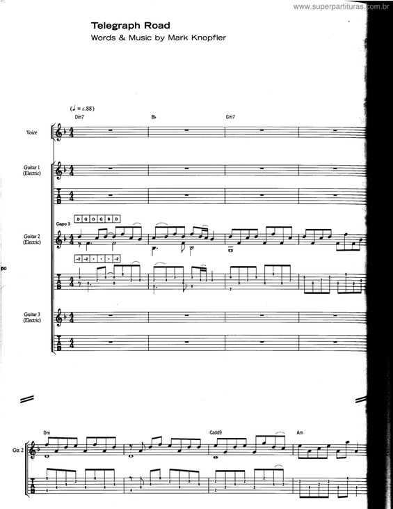 Super Partituras - Telegraph Road (Dire Straits), com cifra