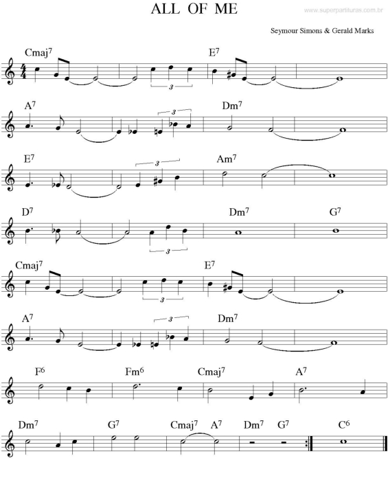 Super Partituras - Tema de All Of Me v.2 (Gerald Marks, Seymour Simons ...