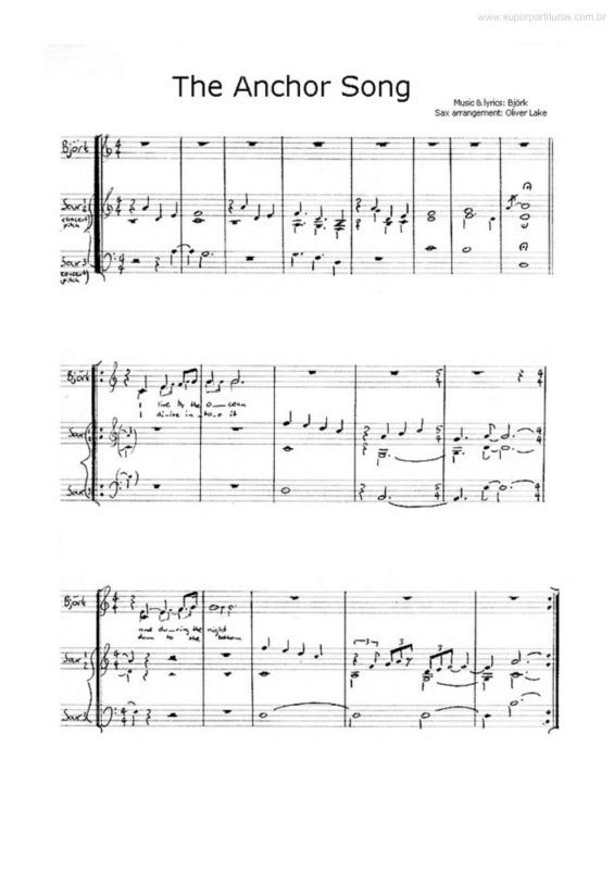 Super Partituras - The Anchor Song (Björk), sem cifra