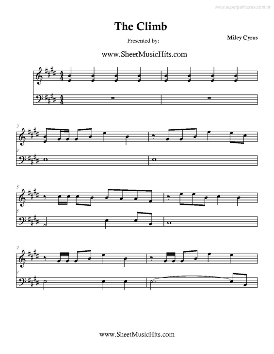 Super Partituras - The Climb (Miley Cyrus)