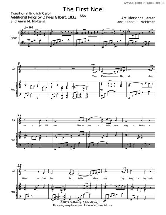 Super Partituras - The First Noel v.5 (Davies Gilbert)