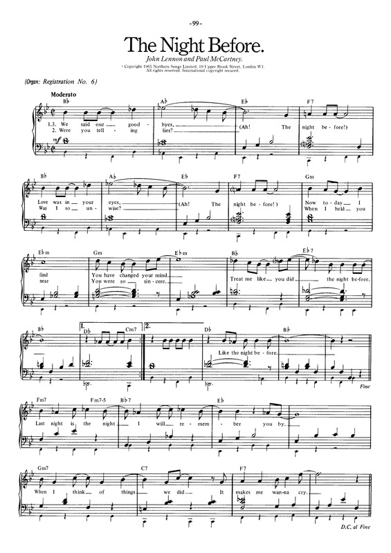 Super Partituras - The Night Before (The Beatles), com cifra