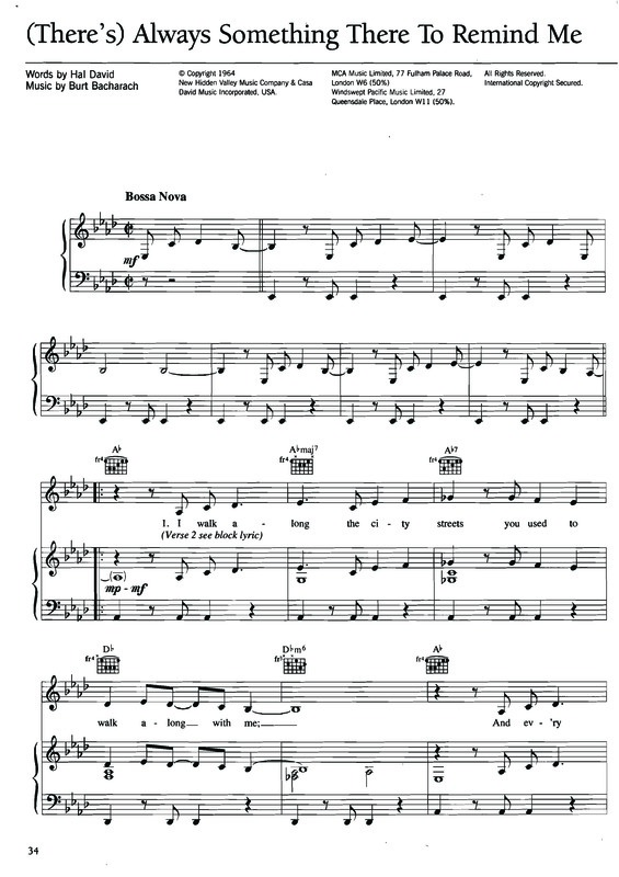 Super Partituras - There´s Always Something There To Reming Me (Dionne ... Super Partituras - There´s Always Something There To Reming Me (Dionne ...