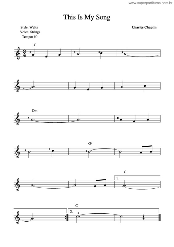 Super Partituras - This Is My Song v.5 (Charles Chaplim), com cifra