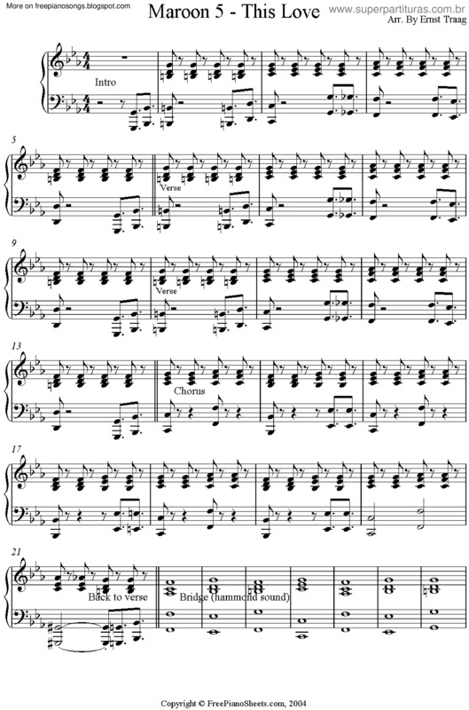 Super Partituras - This Love v.4 (Maroon5)