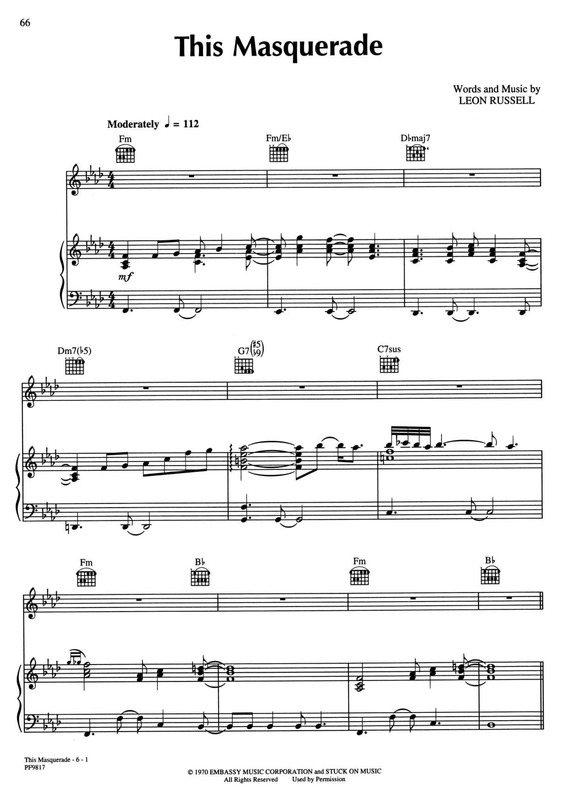 Super Partituras - This Masquerade v.16 (The Carpenters), com cifra