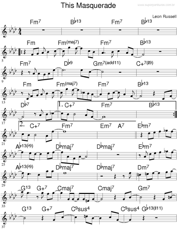 Super Partituras - This Masquerade (Leon Russell), com cifra