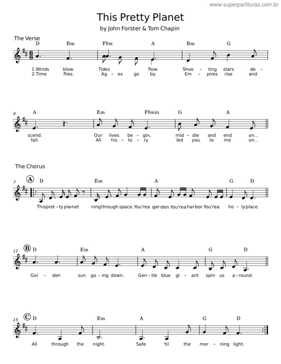 Super Partituras - This Pretty Planet (John Forster, Mariann Cook)