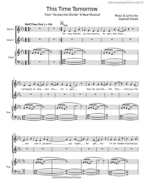 Super Partituras - This Time Tomorrow (Gabriel Flores Y Elías Flores)