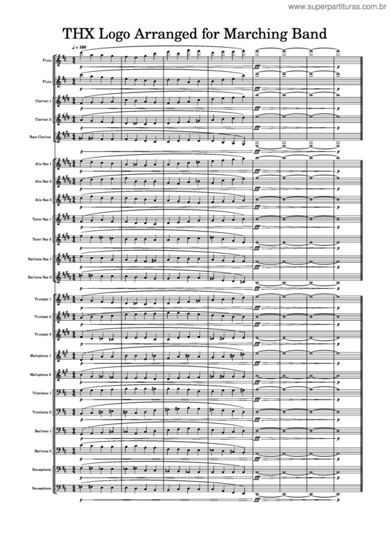 Super Partituras - Thx Logo Arranged For Marching Band (Desconhecido)