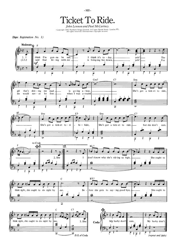 Super Partituras - Ticket To Ride v.2 (The Beatles), com cifra