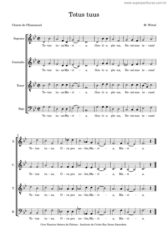 Super Partituras - Totus Tuus – Wittal (M. Wittal)