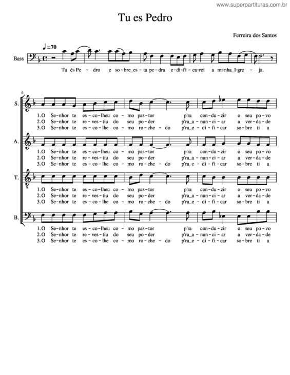 Super Partituras - Tu Es Pedro (Desconhecido)