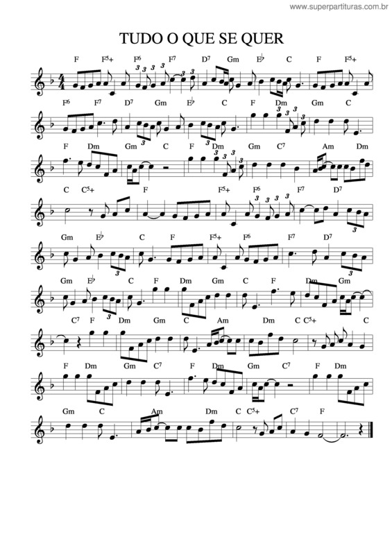 Super Partituras - Tudo o Que Se Quer (Emílio Santiago), com cifra