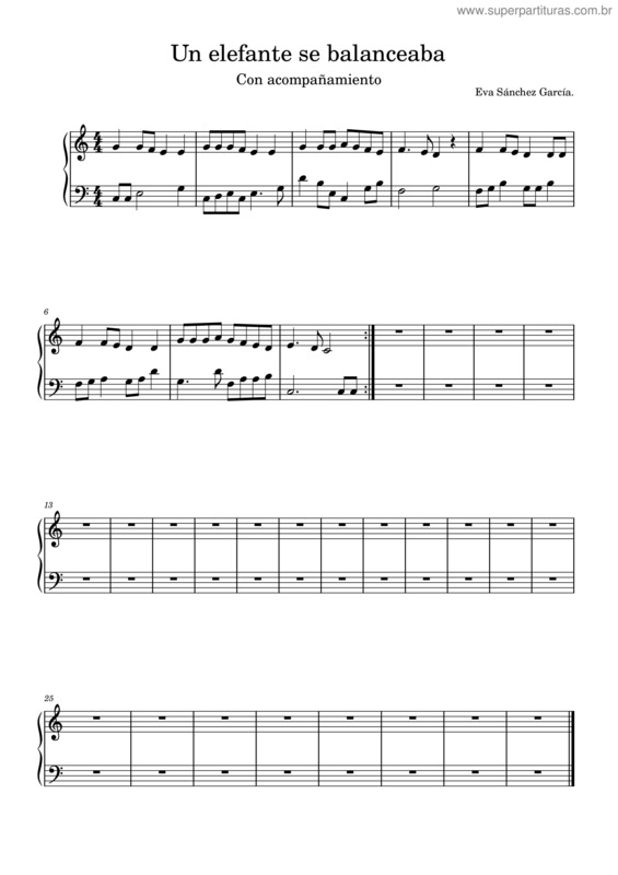 Super Partituras - Un Elefante Se Balanceaba – Popular Song Inspirado ...