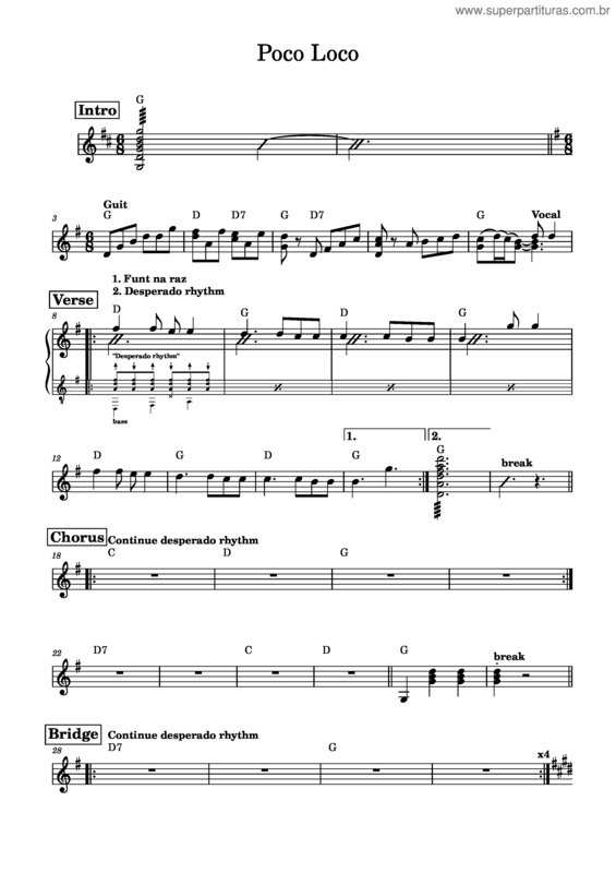 Super Partituras - Un Poco Loco Poco Loco (Desconhecido)