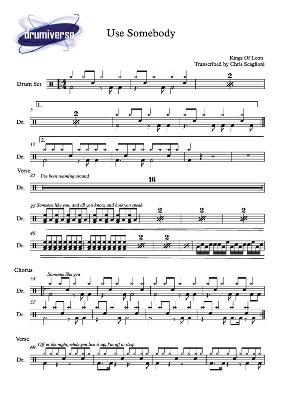 Super Partituras - Use Somebody (Kings Of Leon)