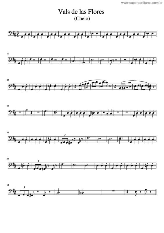 Super Partituras - Vals De Las Flores Chelo (Desconhecido)