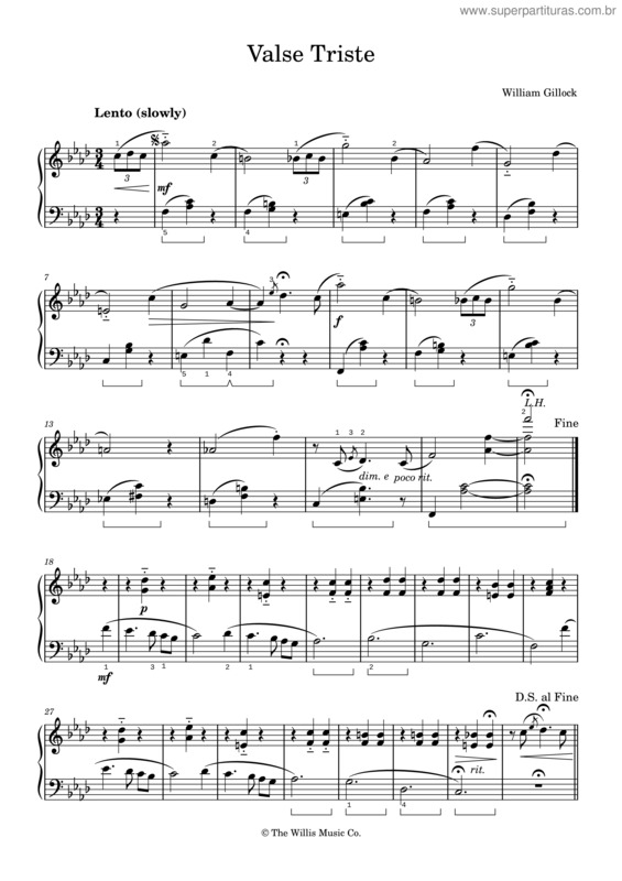 Super Partituras - Valse Triste v.2 (William Gillock)