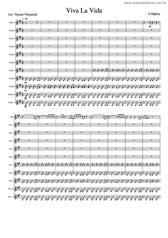 Super Partituras - Viva La Vida v.118 (Coldplay, Guy Berryman)