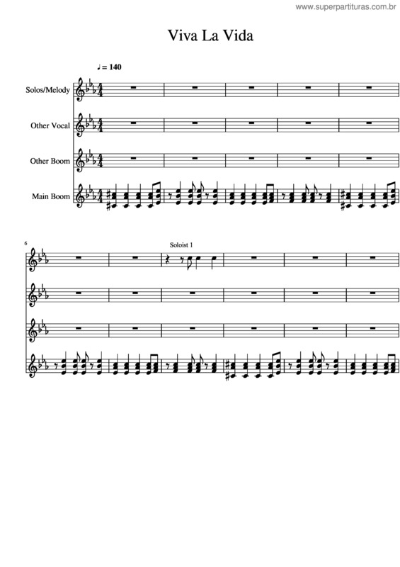 Super Partituras - Viva La Vida v.90 (Coldplay)