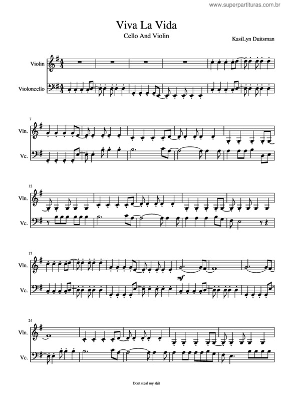 Super Partituras - Viva La Vida v.92 (Coldplay, Guy Berryman)