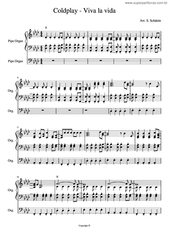 Super Partituras - Viva La Vida v.96 (Coldplay)