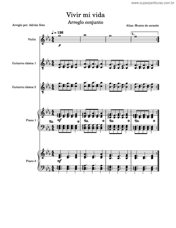 Super Partituras - Vivir Mi Vida v.11 (Marc Anthony)