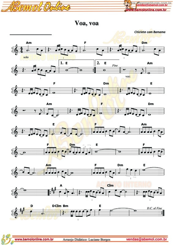 Super Partituras - Voa, Voa v.2 (Chiclete com banana), com cifra