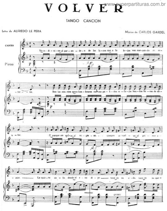 Super Partituras - Volver v.4 (Carlos Gardel), com cifra