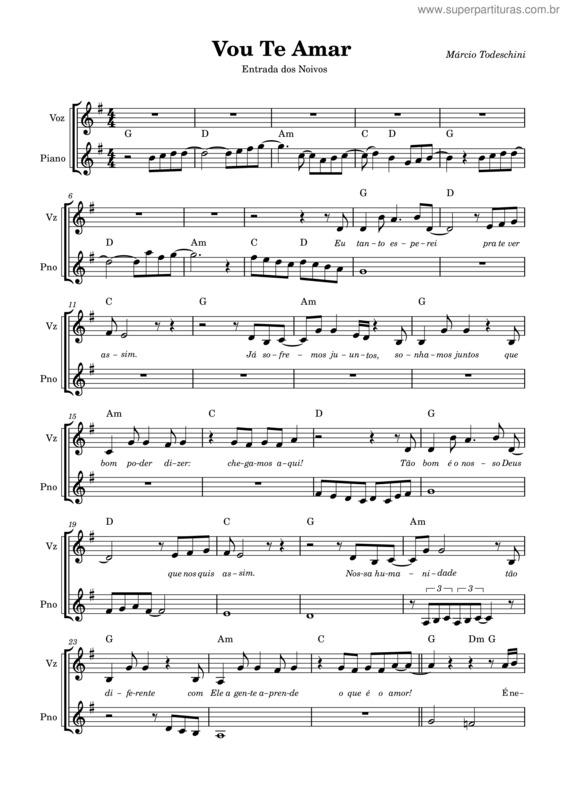 Super Partituras - Vou Te Amar v.2 (Márcio Todeschini)