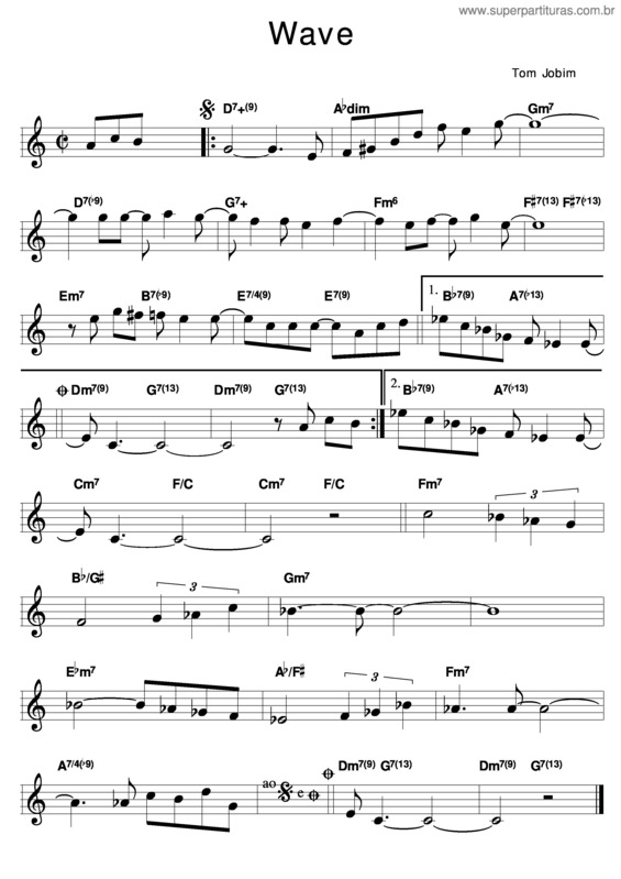 Super Partituras - Wave v.11 (Tom Jobim), com cifra