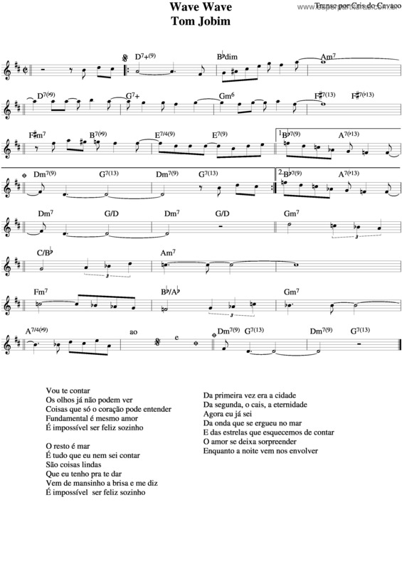 Super Partituras Wave Wave V 2 Tom Jobim Com Cifra