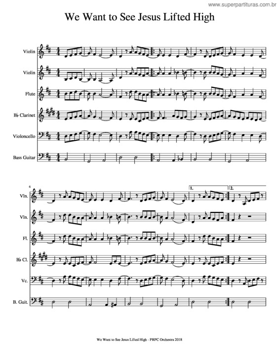 Super Partituras - We Want To See Jesus Lifted High (Doug Horley)