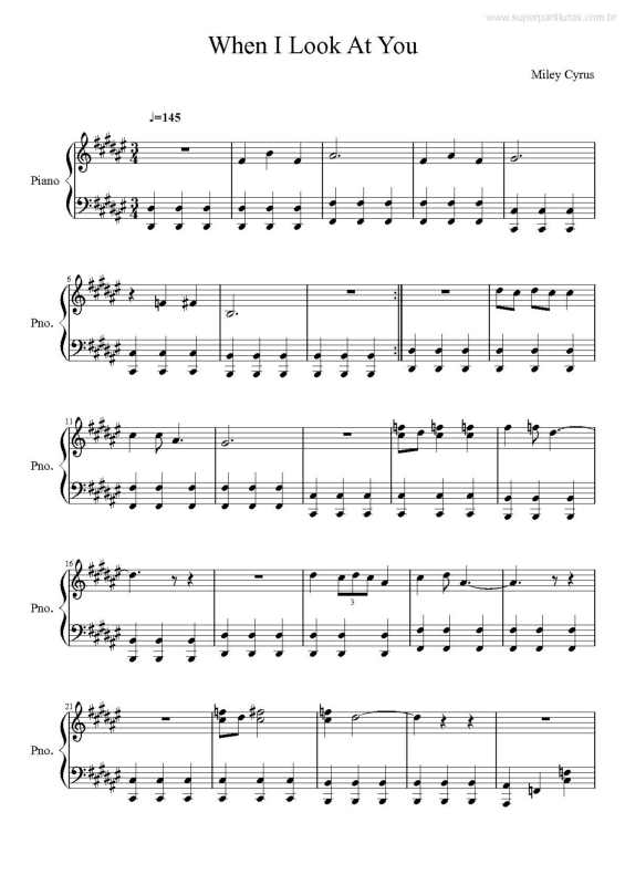 Super Partituras - When I Look at You v.5 (Miley Cyrus)