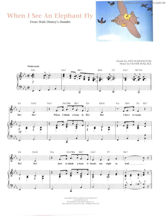Super Partituras - When I See An Elephant Fly (Disney), com cifra