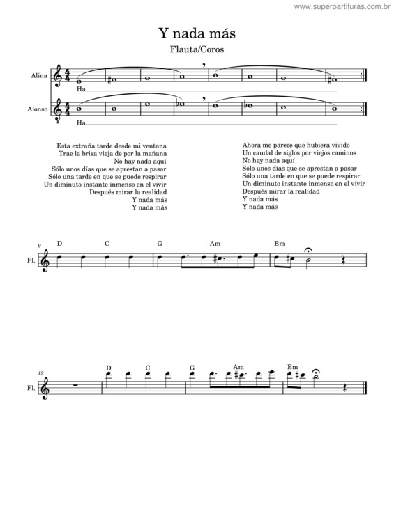 Super Partituras - Y Nada Más (Desconhecido)