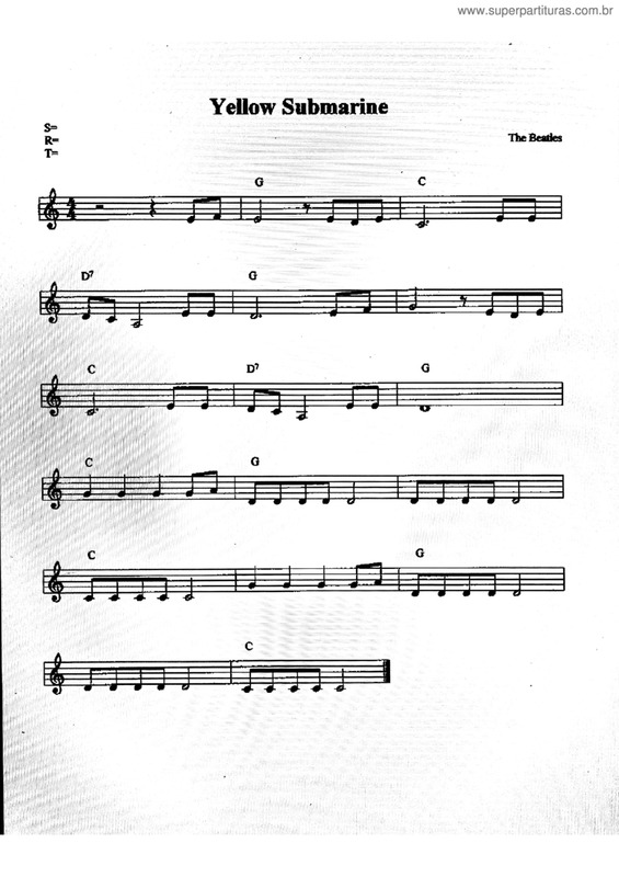 Super Partituras - Yellow Submarine v.8 (The Beatles), com cifra
