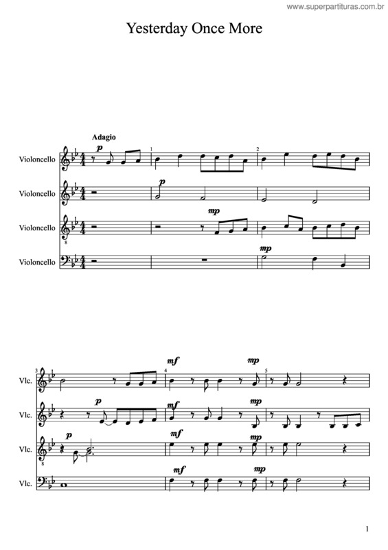 Super Partituras - Yesterday Once More v.7 (The Carpenters, John Bettis)