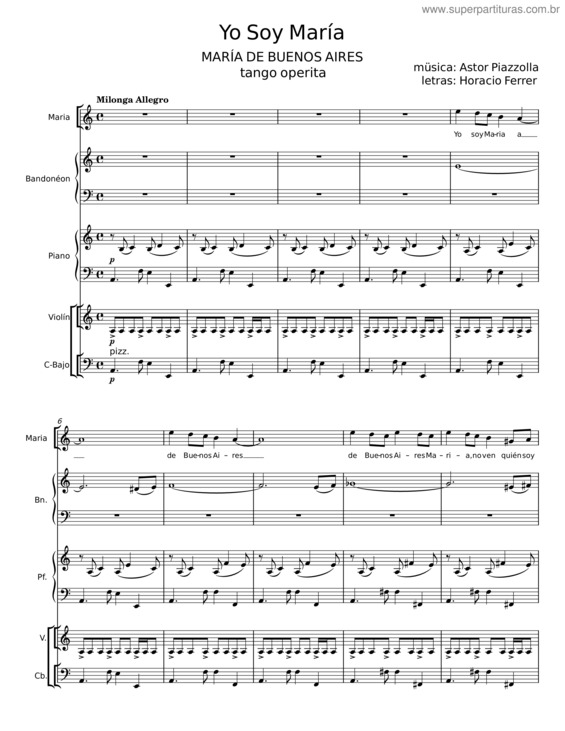 Super Partituras - Yo Soy Maria – Astor Piazzolla v.9 (Astor Piazzolla)
