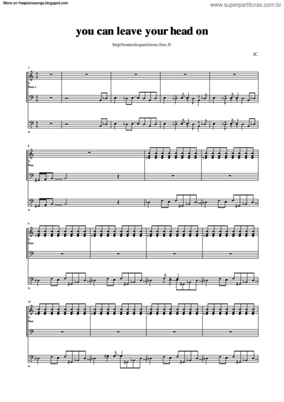 Super Partituras - You Can Leave Your Hat On.PDF (Joe Cocker)