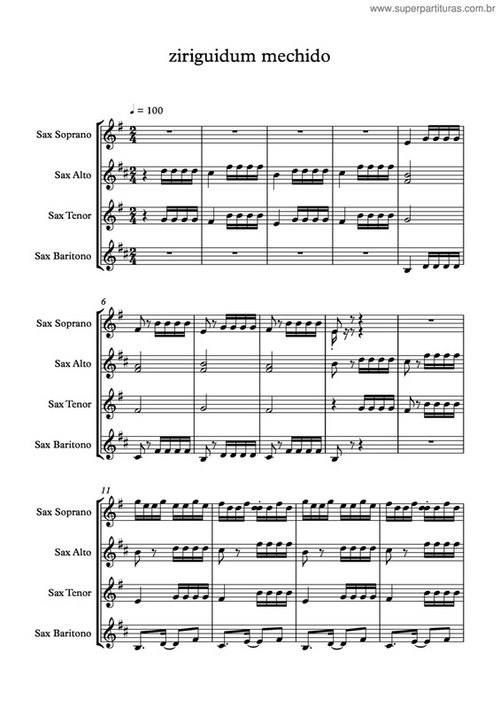 Super Partituras - Ziriguidum Mechido (Desconhecido)